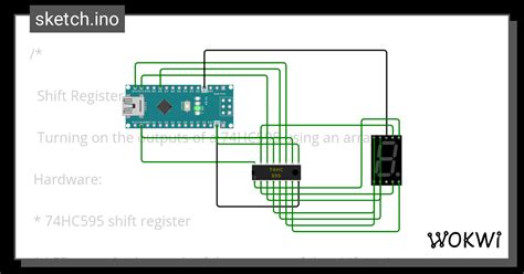 74hc595 With 7 Segment Display Wokwi Esp32 Stm32 Arduino Simulator