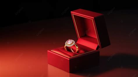 빨간 상자 안의 약혼 반지 3d 렌더링 안에 링이 있는 3d 보석 패키지 제품 개념 빨간색 벨벳 상자 고화질 사진 사진 배경 일러스트 및 사진 무료 다운로드 Pngtree