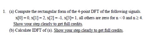 solved 1 a compute the rectangular form of the 4 point