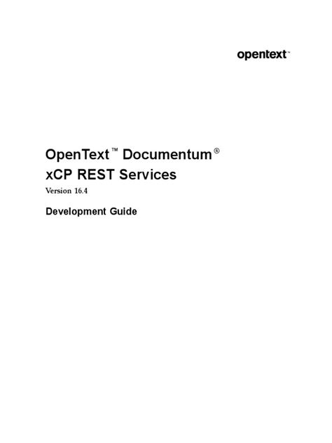 Documentum Xcp Rest Services 164 Development Guide Pdf Hypertext