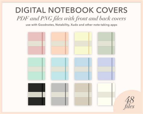 12 Digital Notebook Covers Goodnotes Cover Notability Cover Etsy