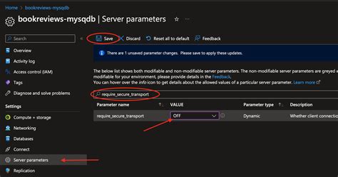 setup azure database for mysql