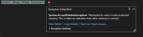 Systemaccessviolationexception Attempted To Read Or Write Protected Memory This Is Often An