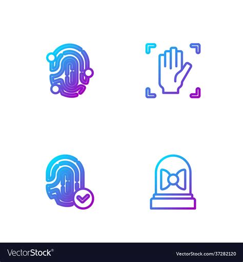 Set Line Motion Sensor Fingerprint And Palm Vector Image