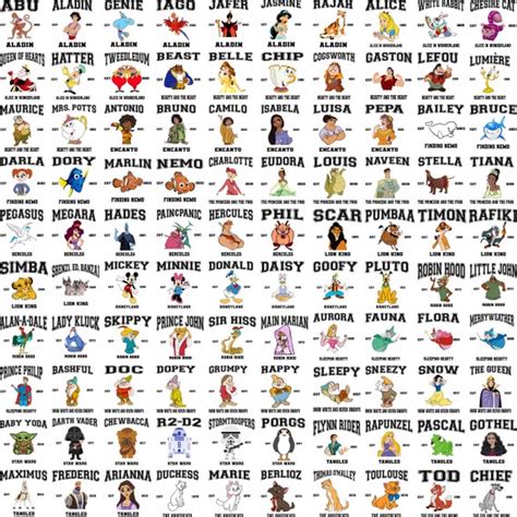 Disney Character Names List Pawsome List Of Disney Names For Your New