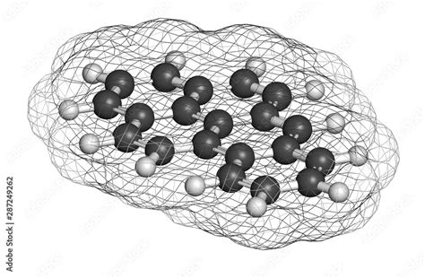 Benzo[a]pyrene Bap Polycyclic Aromatic Hydrocarbon Molecule 3d Rendering Atoms Are