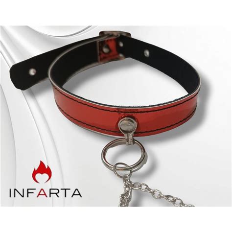 Pezoneras De Cadena Con Collar Y Corazon Rojo Infarta Fetish