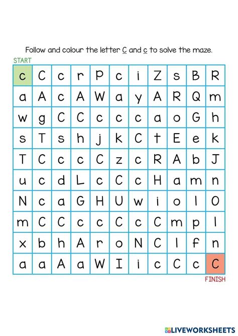 7130822 Letter C Maze Дарья С Liveworksheets