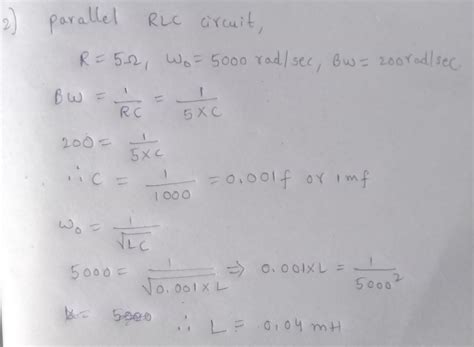Solved A Series RLC Circuit Has The Following Properties R Ohms Course Hero