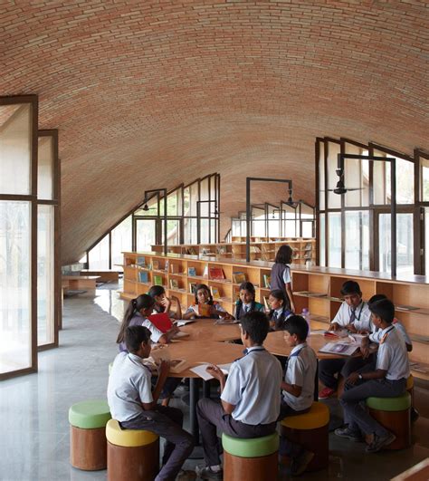 Sameep Padora Creates Undulating Brick Roof To Cover Indian School Library