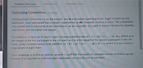 Problem Statement Discussion My Submissions StudyX