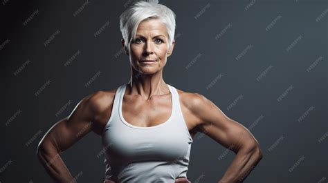 Premium Ai Image Active Elderly Woman Fitness Woman 60 Year Old Woman