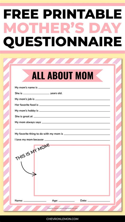Free Printable Mother S Day Questionnaire Artofit