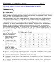Java Lab Docx Assignment Lab Exp 12 Encryption Simulator Page 1 Of 4 Use Cengage MindTap