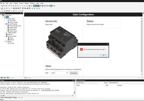 OPTA Will Not Upload Initialization Sketch In PLC IDE PLC IDE Arduino Forum
