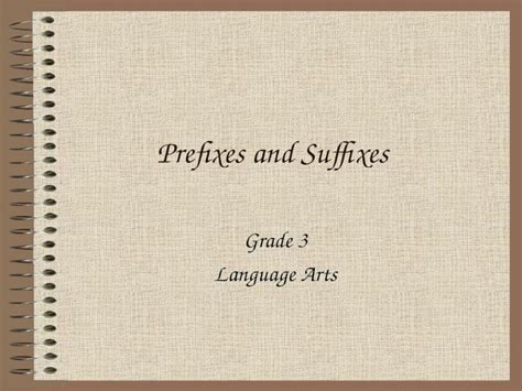 Ppt Prefixes And Suffixes Grade 3 Language Arts What Is A Prefix A