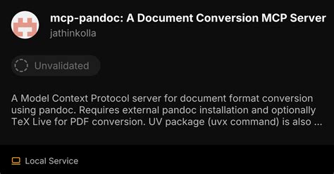 Mcp Pandoc A Document Conversion Mc · Lobehub