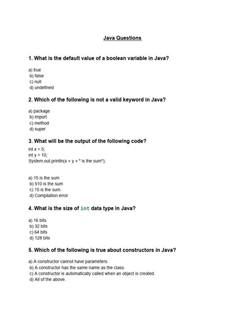 Java Interview Question Pdf Java Virtual Machine Java Programming Language