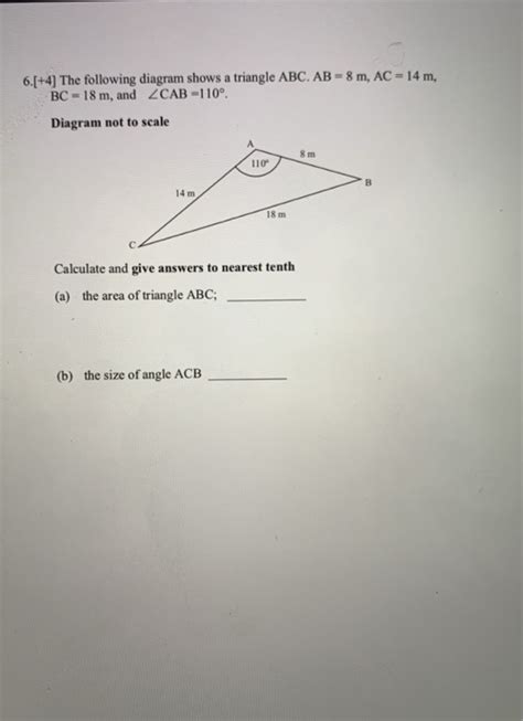 Solved 6 [ 4 The Following Diagram Shows A Triangle Abc Ab