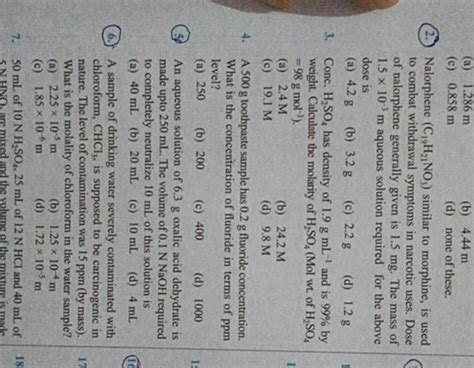 A Sample Of Drinking Water Severely Contaminated With Chloroform CHCl