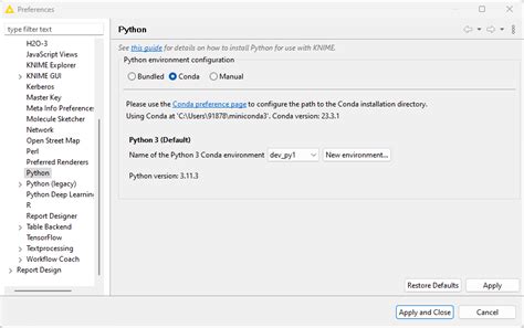 use conda flow variable is disabled knime analytics platform knime