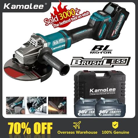 Kamolee 브러시리스 무선 앵글 그라인더 마키타 18v 배터리와 호환 4 단 절단 속도 125mm 5 인치 18500rpm