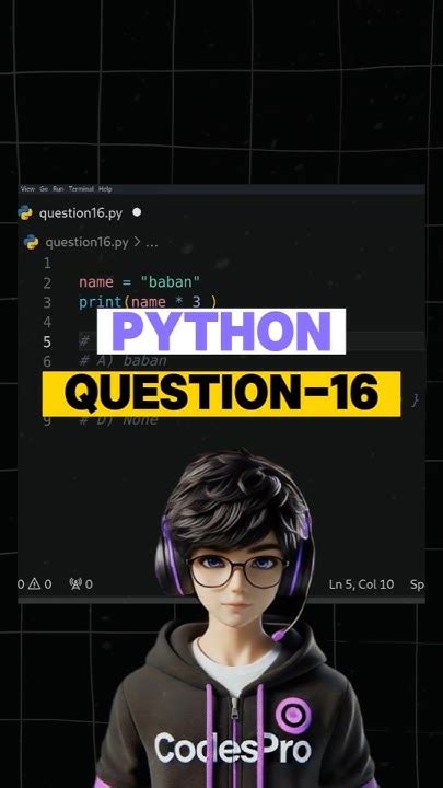 Repeat Text In Python 🔁 Q16 Python Programming Interview Interviewquestions Youtube