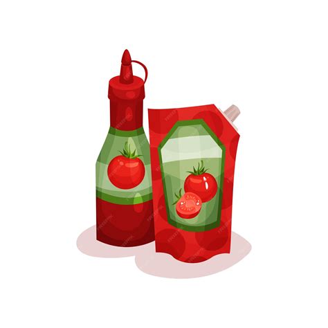 Кетчуп в пластиковой бутылке и мягкой упаковке органический продукт ...