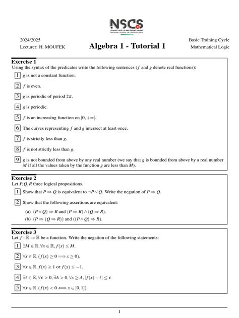 Tutorial 1 Mathematical Logic Pdf Function Mathematics Logic
