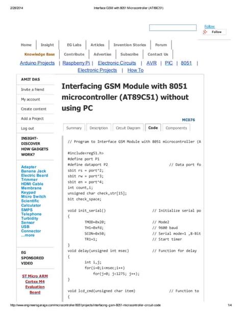 Interface Gsm With 8051 Microcontroller At89 C51 Pdf Computing