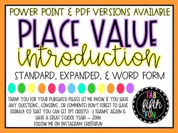 Standard Form Expanded Form And Word Form Introduction By Fab 5th Fun
