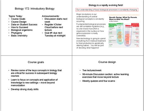 Lecture 1 Course Intro Biology 172 Introductory Biology Topics Today Course Goals Course