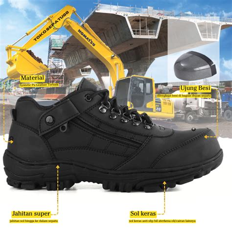 Jual Sepatu Safety Pria Boots High Quality Premium Septi Kerja Kulit