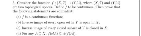 solved 5 consider the function f x t → y u where x t