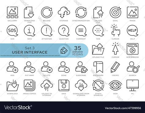 Set Icons User Interface Royalty Free Vector Image