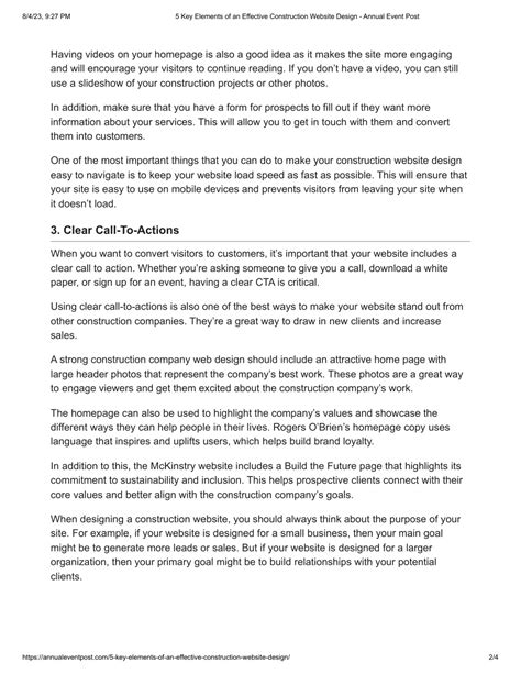 Ppt 5 Key Elements Of An Effective Construction Website Design Powerpoint Presentation Id