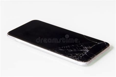 Cracked Lcd Touch Screen On Mobile Phone In Need Of Repair Stock Photo Image Of Accident