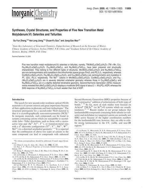 pdf syntheses crystal structures and properties of five new