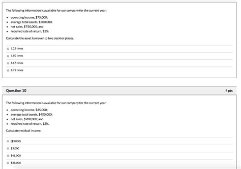 Solved The Following Information Is Available For Our Company For The Current Year Operating
