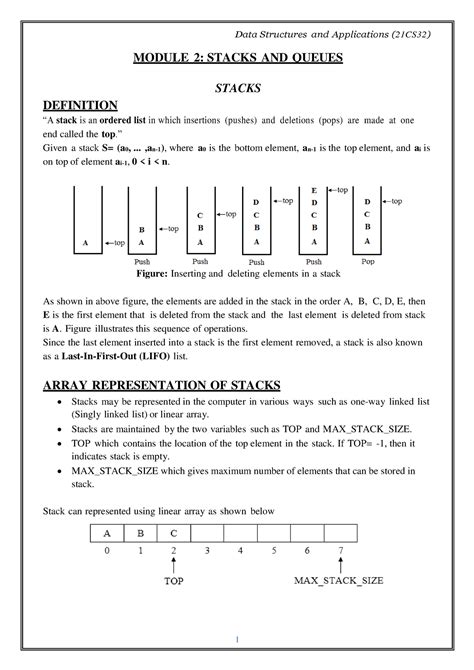 Dsa Mod 2 Module 2 Stacks And Queues Stacks Definition “a Stack Is