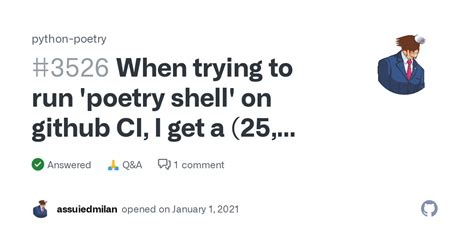 When Trying To Run Poetry Shell On Github Ci I Get A 25
