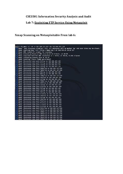 Exploiting Ftp Using Metasploit Cse3501 Information Security Analysis