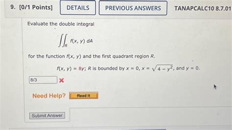 Solved Double Integral Evaluate The Double Integral Rf X