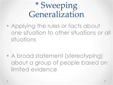 Sweeping Generalization Antonyms At Juan Borger Blog