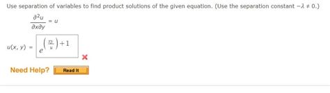 Solved Use Separation Of Variables To Find Product Solutions