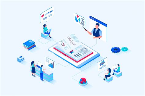 Premium Vector Business Training 3d Isometric Web Design Vector Web