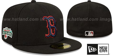 Boston Red Sox Metallic Logo Side Patch Black Fitted Hat