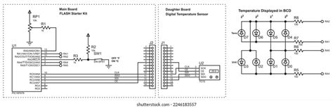Vector Electrical Schematic Diagram Temperature Measuring Stock Vector