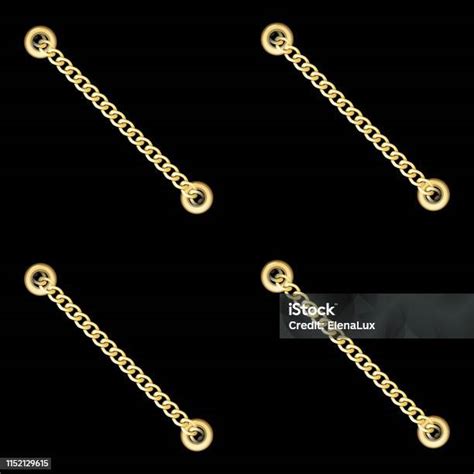 금속 작은 구멍 완벽 한 패턴으로 황금 대각선 스트랩 체인 0명에 대한 스톡 벡터 아트 및 기타 이미지 0명 개인 장식품 검은색 Istock