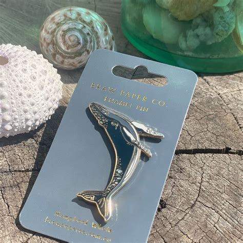 Humpback Whale Enamel Pin Braw Paper Co